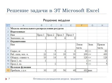 Задачи Excel примеры