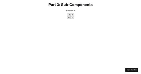 React Tutorial 3 Subcomponents Codesandbox