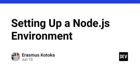 Setting Up A Nodejs Environment 🚀 Dev Community