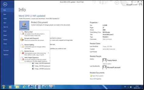 Protecting Documents In Microsoft Word Training Connection