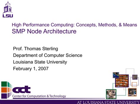 S2l2smp Center For Computation And Technology
