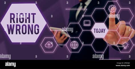 Handwriting Text Right Wrong Internet Concept Choose Between Two