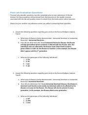 A P Post Lab Questions Module Post Lab Evaluation Questions The Post Lab Evaluation