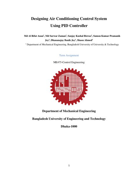 PDF Designing Air Conditioning Control System Using PID Controller