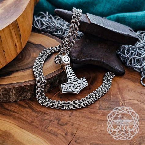 Thor Hammer Pendant Sterling Silver Mjolnir Replica From Kostroma
