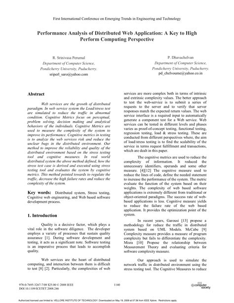 pdf performance analysis of distributed web application a key to high perform computing