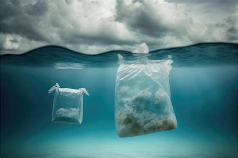 Premium Photo Plastic Bags In The Sea Dirty Ocean Made By Aiartificial Intelligence