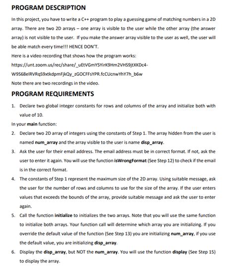 Solved Program Description In This Project You Have To