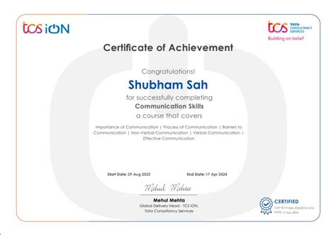 Shubham Kumar Sah On Linkedin Tcs Betterlatethannever Tcsion Communicationskills