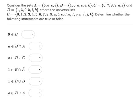 Solved Consider The Sets Chegg