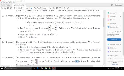 solved suppose a elementof r m times n given an element y