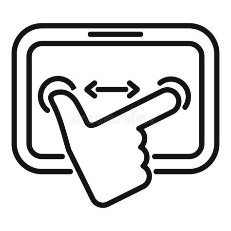 A Linear Icon Representing A Hand Gesture For Touchscreen Device Interaction Stock Vector