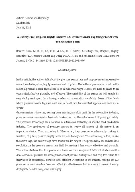 A Battery Free Chipless Highly Sensitive Lc Pressure Sensor Tag Using Pedot Pss And Melamine