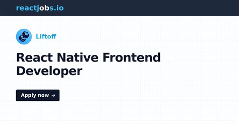Remote React Native Frontend Developer At Liftoff