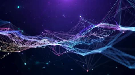 4k Abstract Visualization Of Blockchain Networks With Glowing Nodes