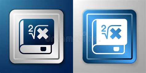 White Book With Word Mathematics Icon Isolated On Blue And Grey Background Math Book Stock