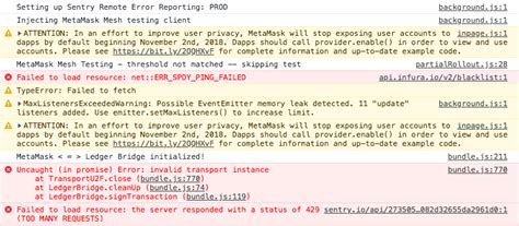 Errors When Sending Transaction To Ledger · Issue 5641 · Metamask