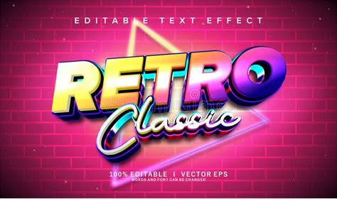 Retro Classic Vector Text Effect With Modern Style Design Stock Vector Illustration Of Text