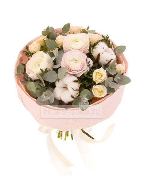 Букет с ранункулюсами и кустовыми розами «Мисс» - Flower-shop.ru ...