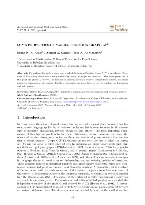 Pdf Some Properties Of Mobius Function Graph M 1 Pdf Some Properties Of Mobius Function Graph M 1