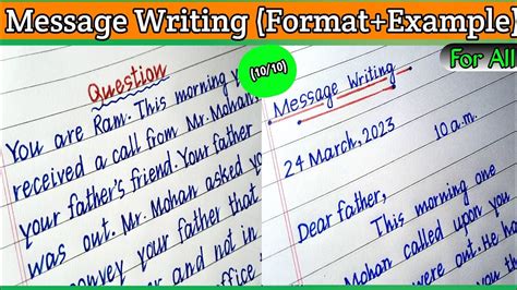 How To Write A Message In English Message Writing In English