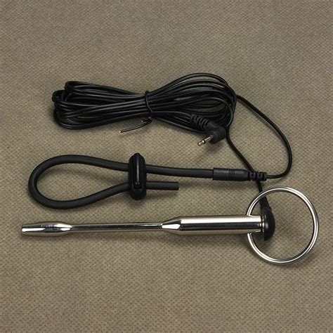 Stainless Steel Sex Vibrating Urethral Sound Adjustable Penis Ring Connect Cable Electric Shock