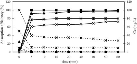 The Effect Of Initial Dye Concentration On Adsorption Efficiency Download Scientific