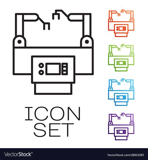 Black Line Assembly Icon Isolated On White Vector Image