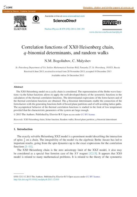 Pdf Correlation Functions Of Xx0 Heisenberg Chain Q Binomial
