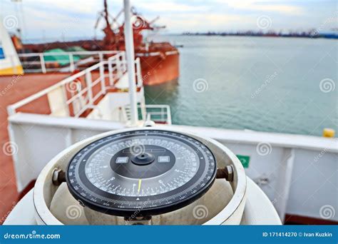 A Gyrocompass Card Or Compass Rose Of Repeater In Detail View Installed