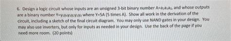 Solved Design A Logic Circuit Whose Inputs Are An Chegg