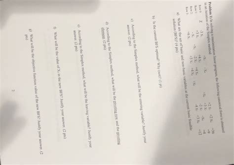 Problem 1 In Solving A Maximization Linear Program