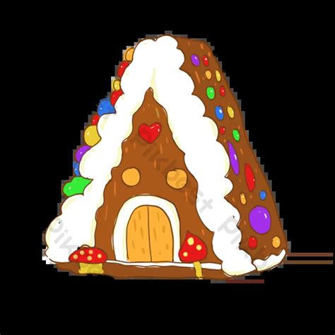 귀여운 크리스마스 진저 브레드 하우스 클립 아트 일러스트 Png Psd 무료 다운로드 Pikbest