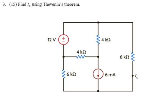 Solved Find Io Using Thevenin S Theorem Chegg
