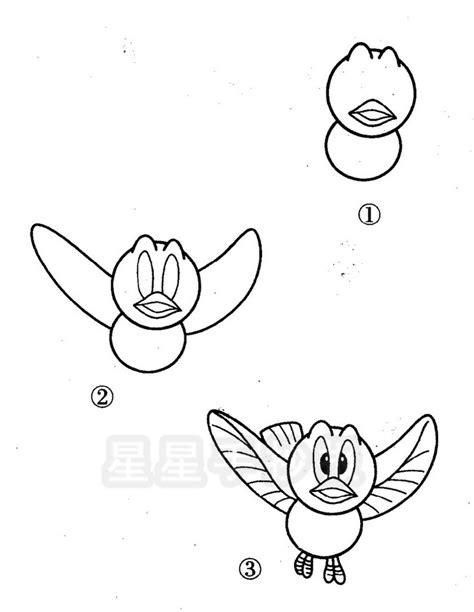 飞翔鸟简笔画