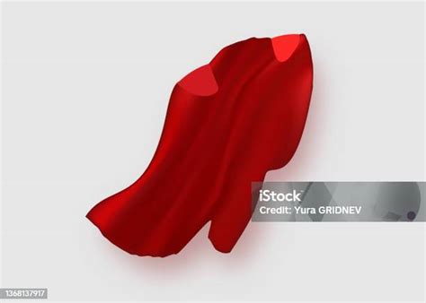 흰색 배경에 고립 된 케이프 레드 슈퍼 히어로 망토 벡터 슈퍼 영웅 천 또는 실크 플라잉 케이프 템플릿 벡터에 대한 스톡 벡터