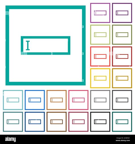 Editbox With Editing Cursor Flat Color Icons With Quadrant Frames On White Background Stock