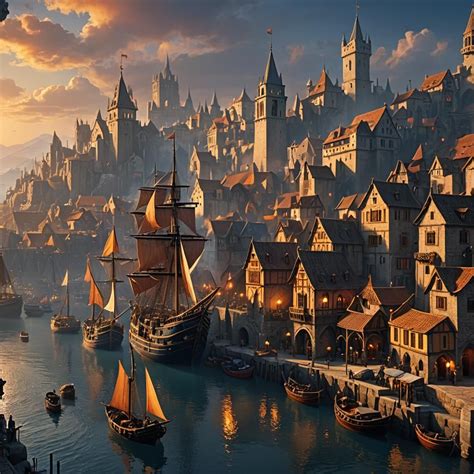 Medieval Fantasy City Art