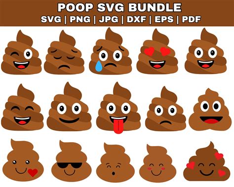 Poop Emoji Sticker Printable Poop Emoji Stickers 54 Fun Vinly