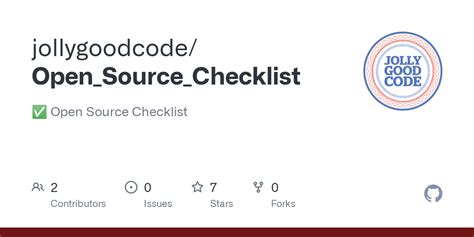 Github Jollygoodcodeopensourcechecklist Whitecheckmark Open