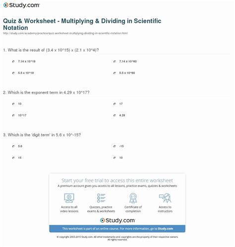 Multiplying Scientific Notation Worksheet Elegant Quiz And Worksheet