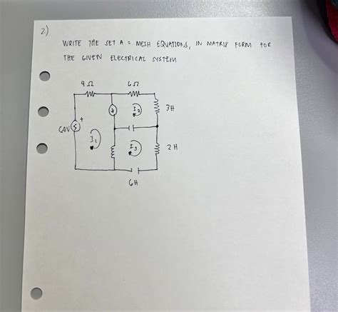 write the set a mesh equations in matrix form for