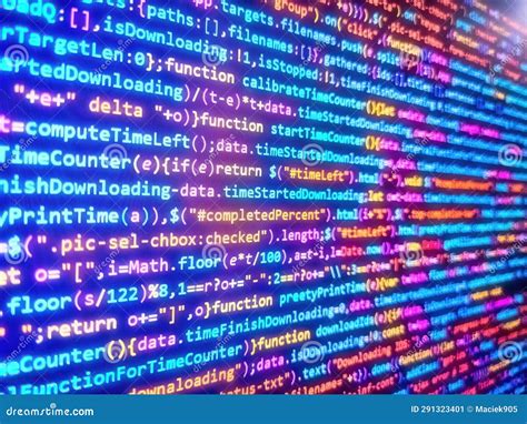 Digital Binary Data On Computer Screen Programming Code Coding
