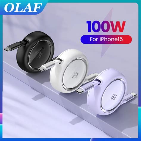 100 Вт Cc кабель для быстрой зарядки Usb C To Type C Lightning Выдвижной кабель для передачи