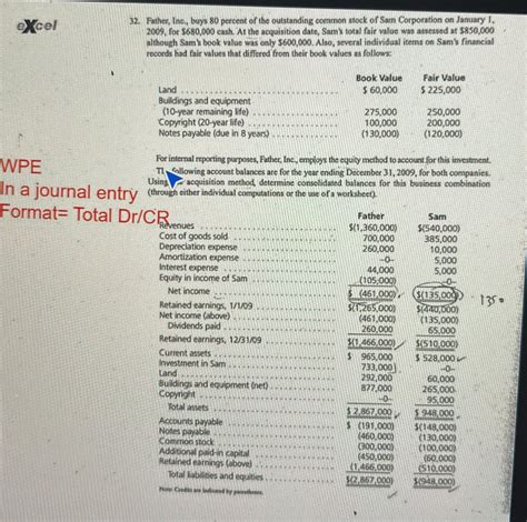 EXcelWPEIn A Journal Entry Format Total Chegg Com