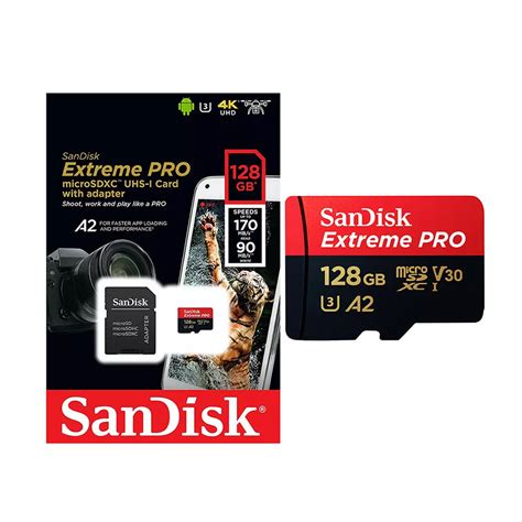 Sandisk Extreme Pro 128gb Microsdxc Uhs I Memory Card Sscamera