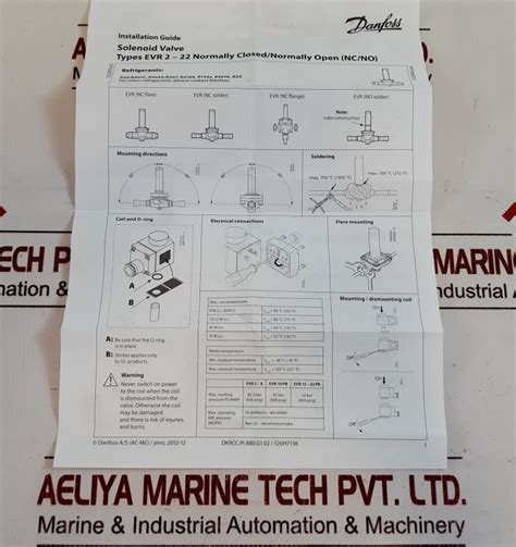 Danfoss Evr 6 032f8072 Solenoid Valve 108859 Aeliya Marine