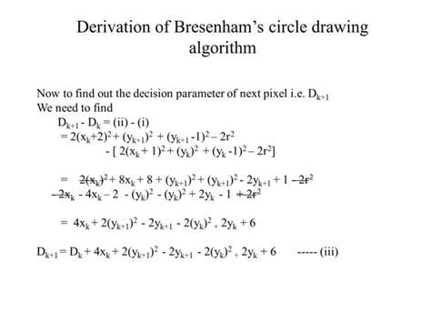 Bresenham Circle Algorithm Ppt