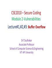 Lecture And Buffer Overflow Pdf CSE Secure Coding Module Vulnerabilities
