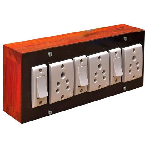 Wood Plastic 3 Plus 3 Wooden Electrical Switch Box Rectangle At Rs 385